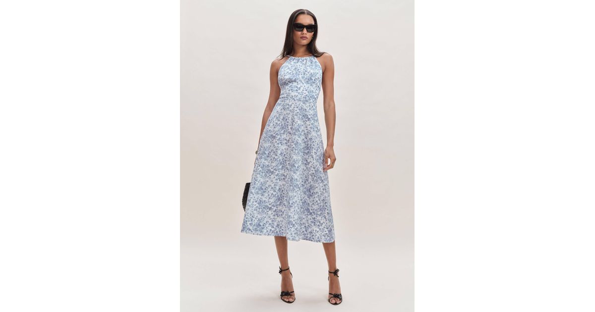 Reformation Yuliy Linen Dress in Blue | Lyst