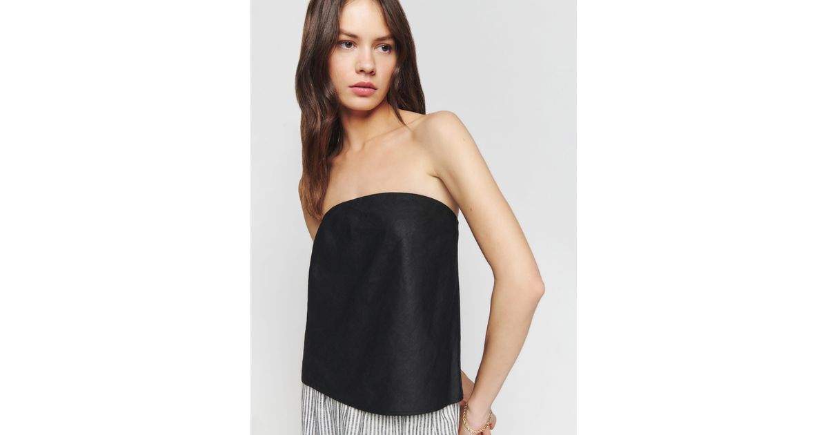 Reformation Spritz Linen Top in Black | Lyst