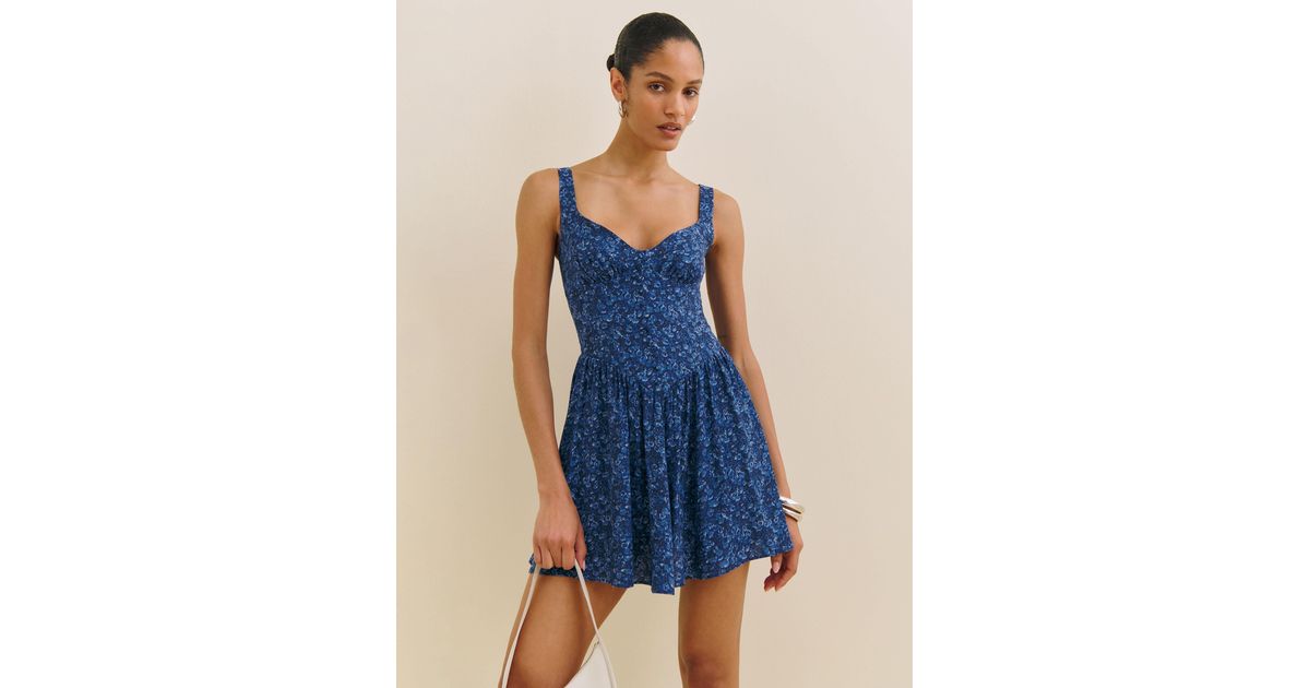 Reformation Wynn Dress Rose 8 in Blue | Lyst
