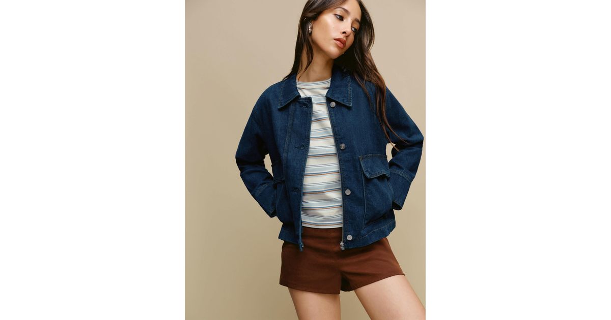 Reformation Oakley Denim Jacket in Blue | Lyst