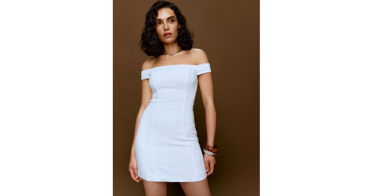 Reformation Eby Linen Dress in Blue | Lyst