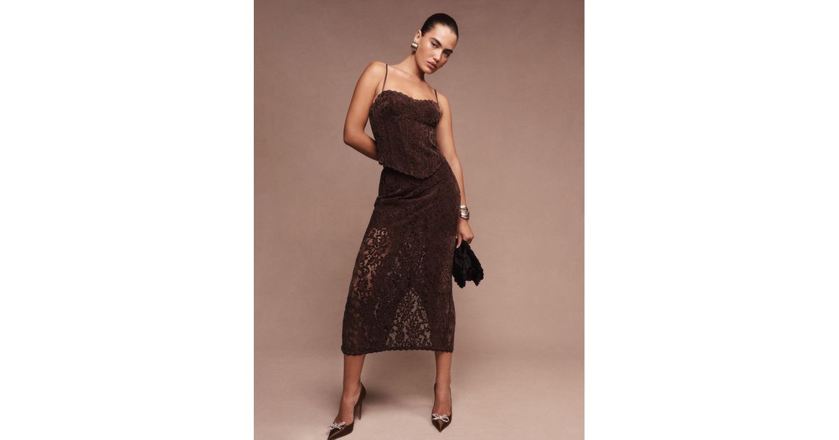 Reformation Two-Piece Satin Outfit Set in Brown | Lyst