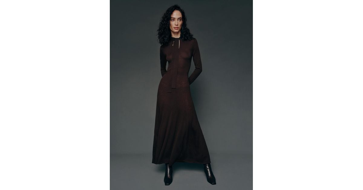 Reformation Leona Regenerative Merino Wool Sweater Dress in Black | Lyst