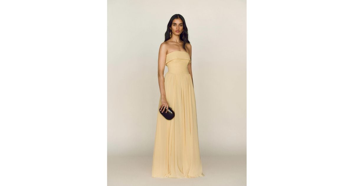 Reformation Cecilie Dress 0 in Natural | Lyst UK