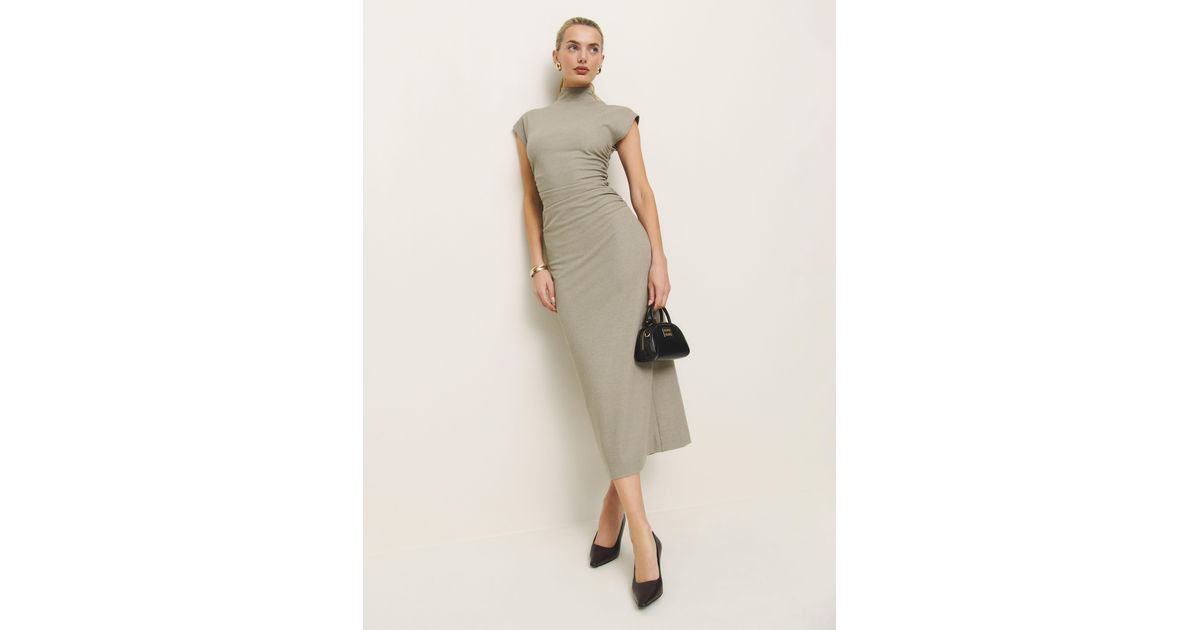 Reformation Colin Knit Dress in Natural | Lyst