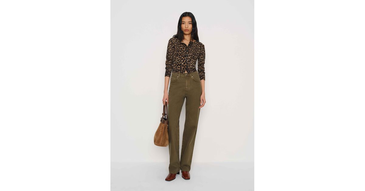 Reformation Val 90S Mid Rise Straight Jeans Denim in Natural | Lyst