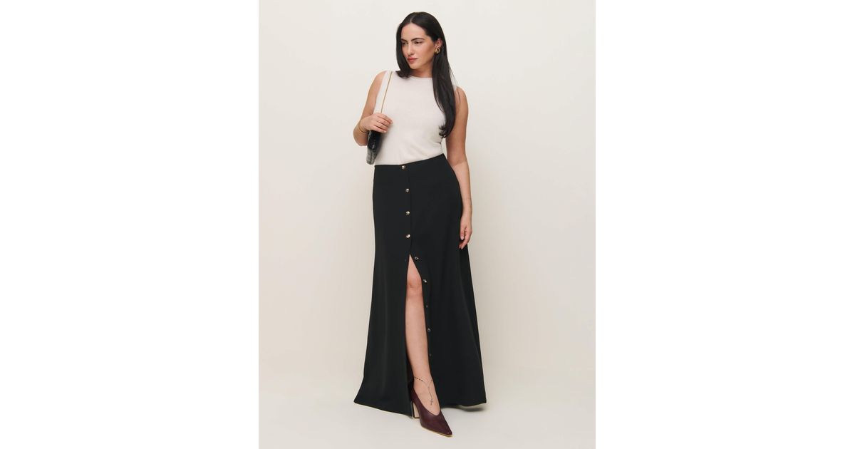 Reformation Andi Low Rise Maxi Skirt Es in Natural | Lyst