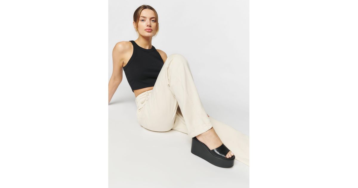 Reformation Jordan Wedge Sandal in Natural | Lyst