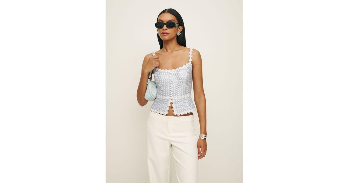 Reformation Minna Linen Top in Natural | Lyst