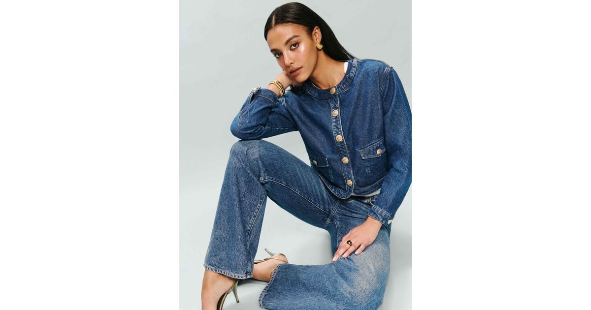 Reformation Braxton Denim Jacket in Blue | Lyst