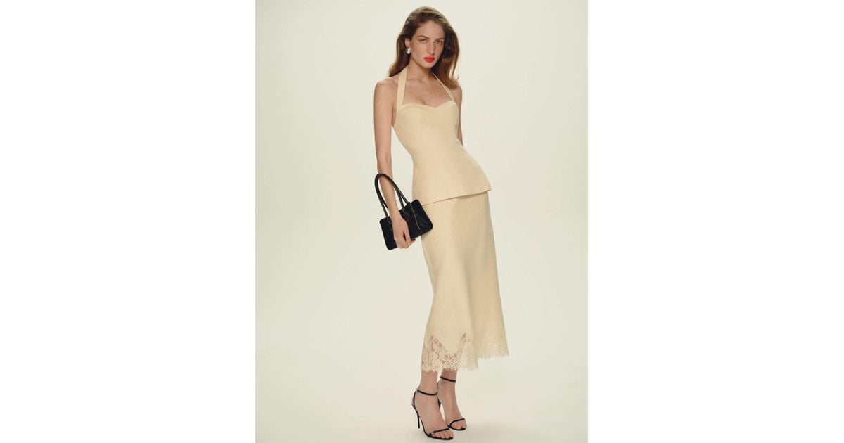 Reformation Carolina Linen Skirt in Natural | Lyst