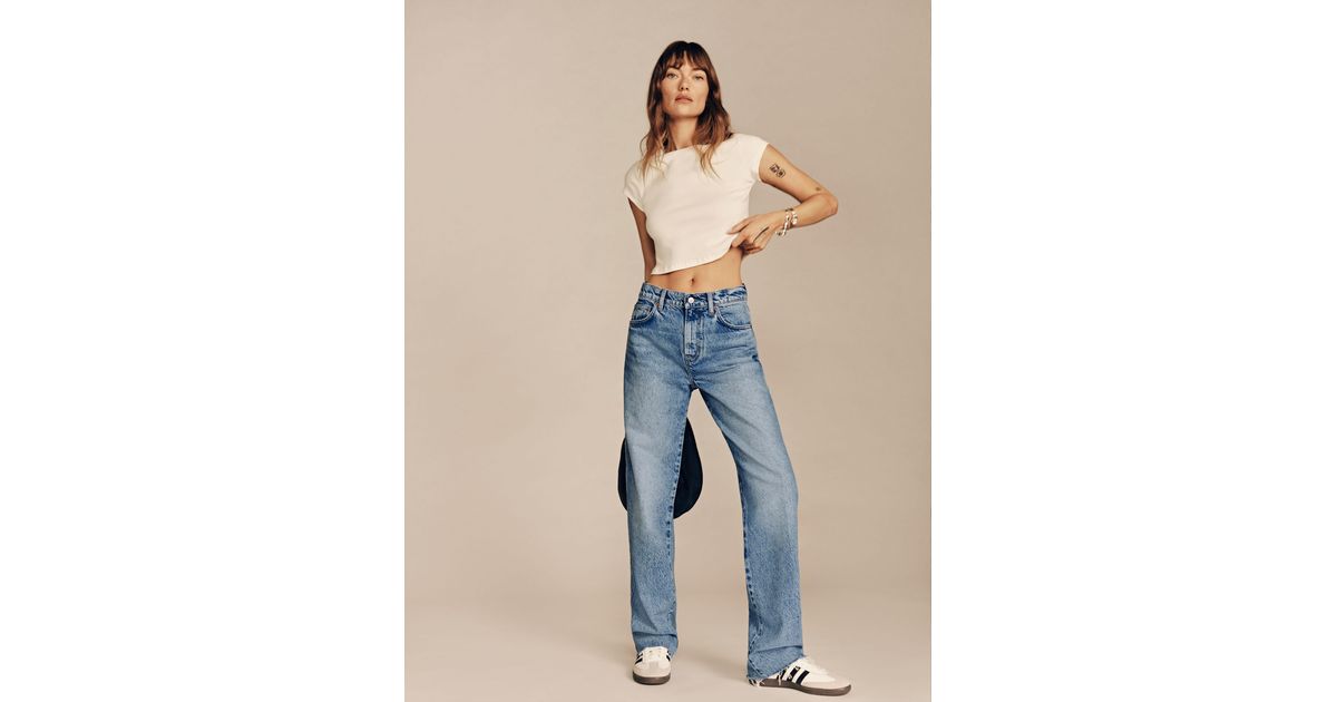 Reformation Val 90s Mid Rise Straight Jeans in Blue | Lyst UK