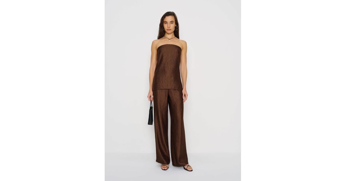 Reformation Alleia Two Piece Crinkle in Brown | Lyst UK
