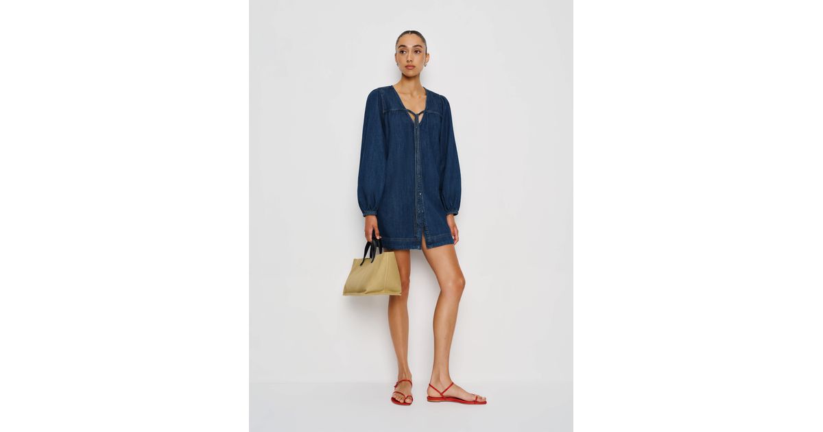 Reformation Elowen Denim Mini Dress in Blue | Lyst