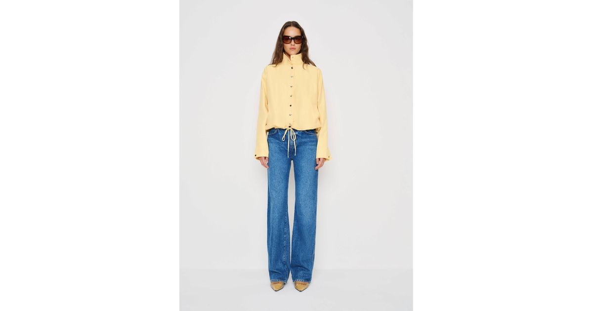 Reformation Lennon Jacket Butter in Blue | Lyst