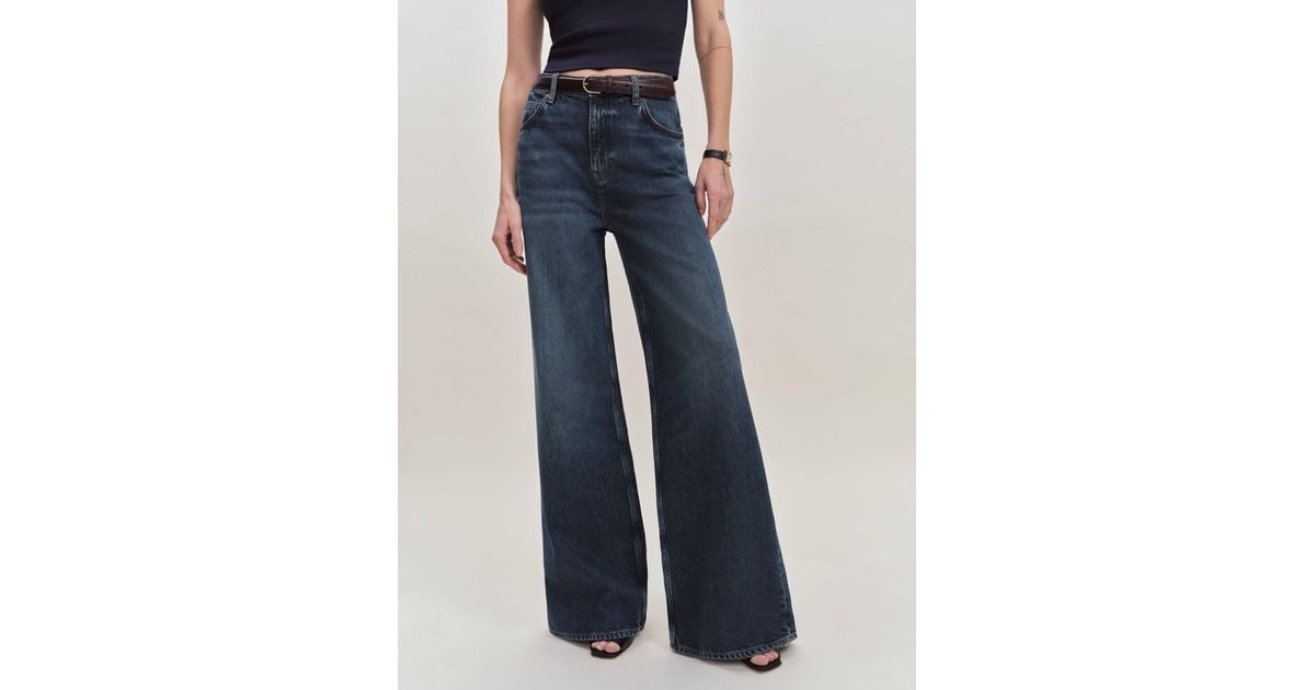 Reformation Eden Mid Rise Wide Leg Jeans Denim in Blue | Lyst