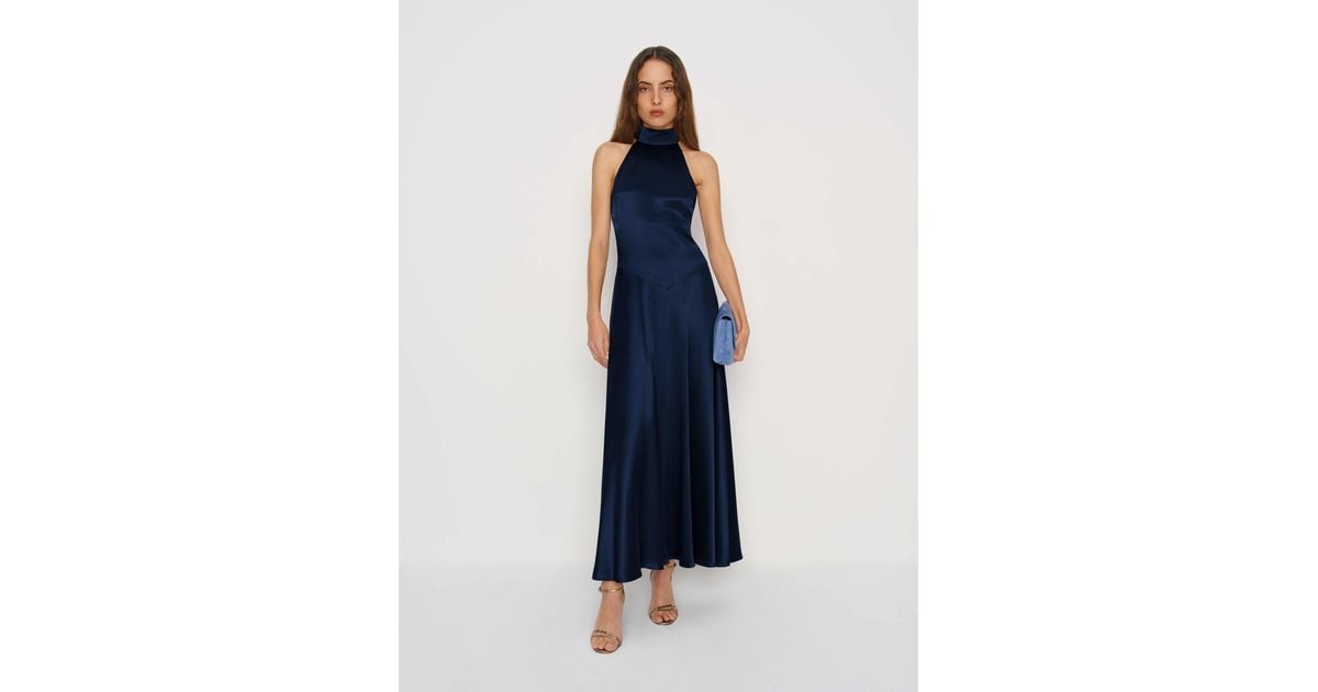 Reformation Katelyn Silk Dress in Blue | Lyst
