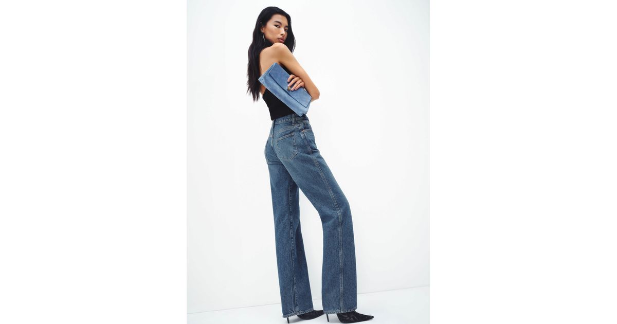 Reformation Val 90S Mid Rise Straight Short Jeans in Blue | Lyst UK