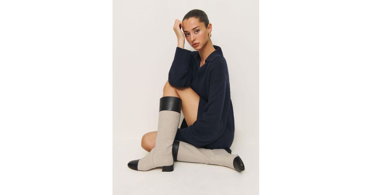 Reformation Graham Knee High Boot in Blue | Lyst
