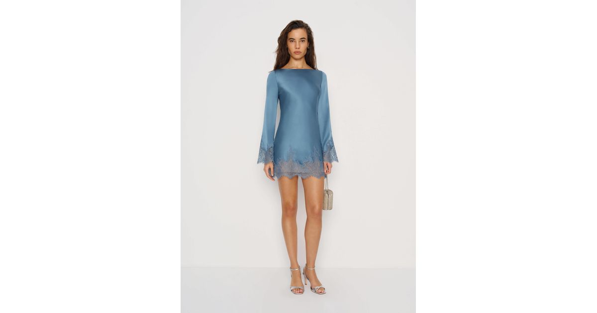 Reformation Blanche Silk Dress in Blue | Lyst UK