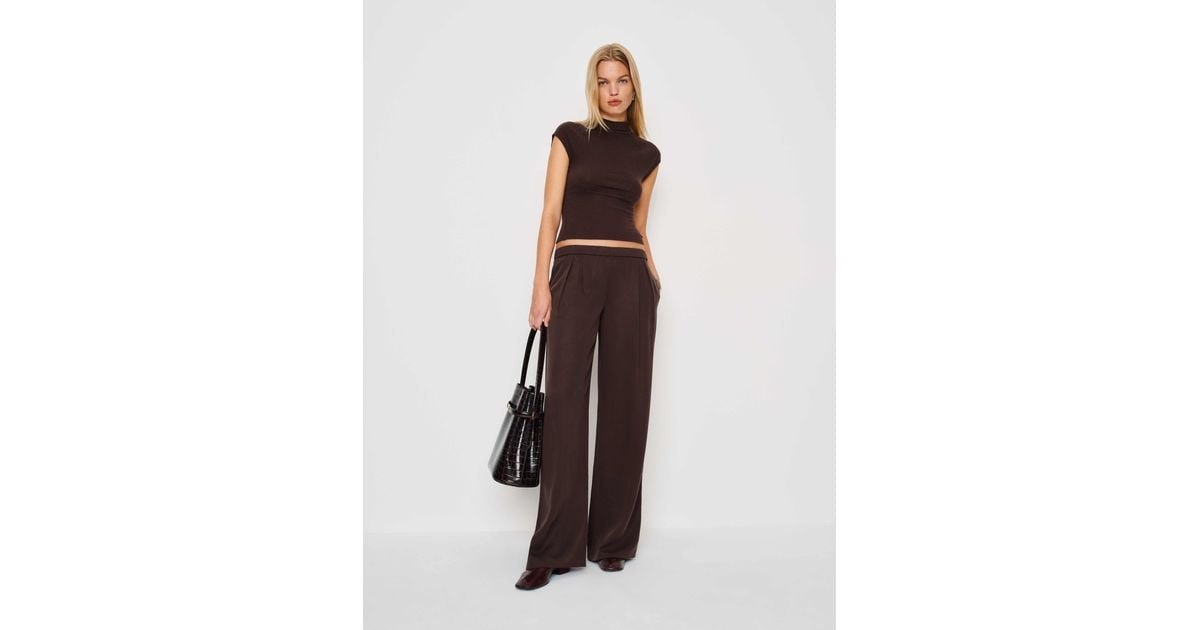 Reformation Marion Low Rise Pant in White | Lyst