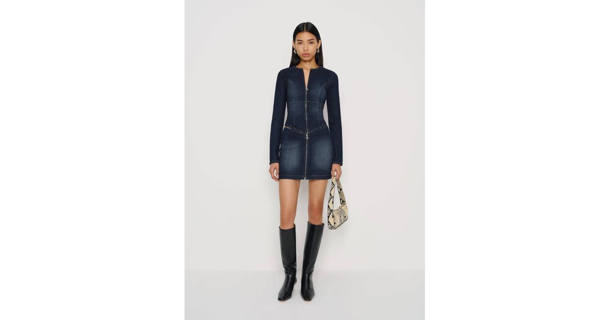 Reformation Sunna Super Stretch Denim Mini Skirt in Blue | Lyst