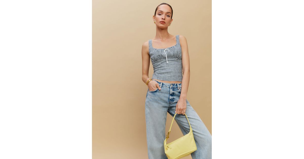 Reformation Balia Linen Top in Blue | Lyst