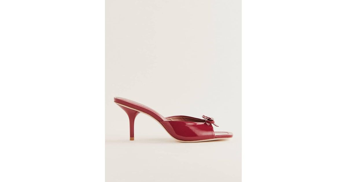 Reformation Clementine Heeled Mule Sandal in Red | Lyst