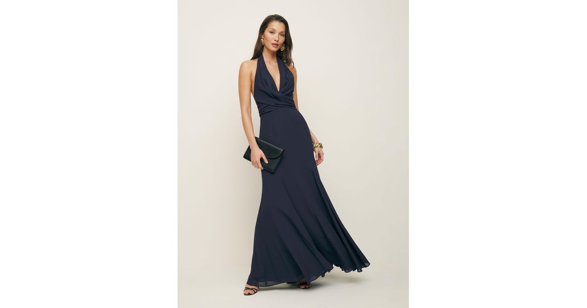 Reformation Ezria Dress in Blue | Lyst