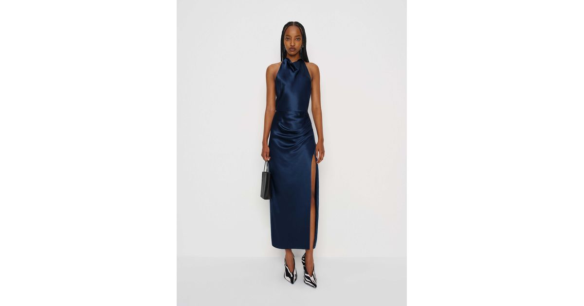 Reformation Emeline Silk Dress 0 in Blue | Lyst