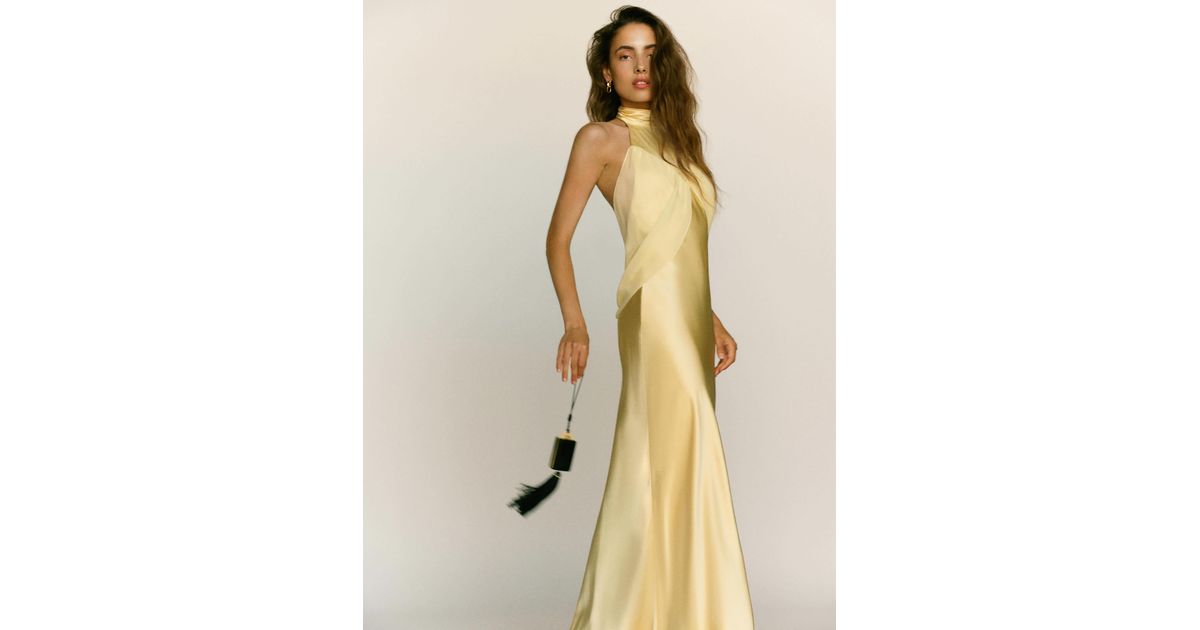 Reformation Dorcas Silk Dress in Natural | Lyst UK