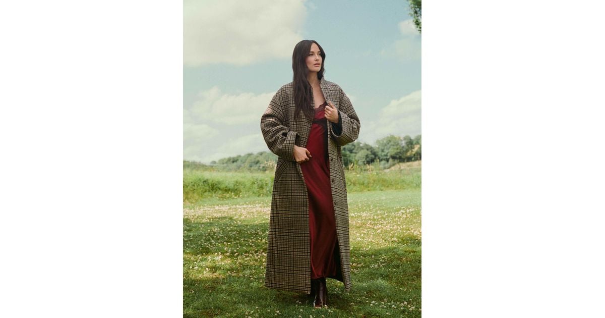 Reformation Full-Length Woven Coat in Green | Lyst UK