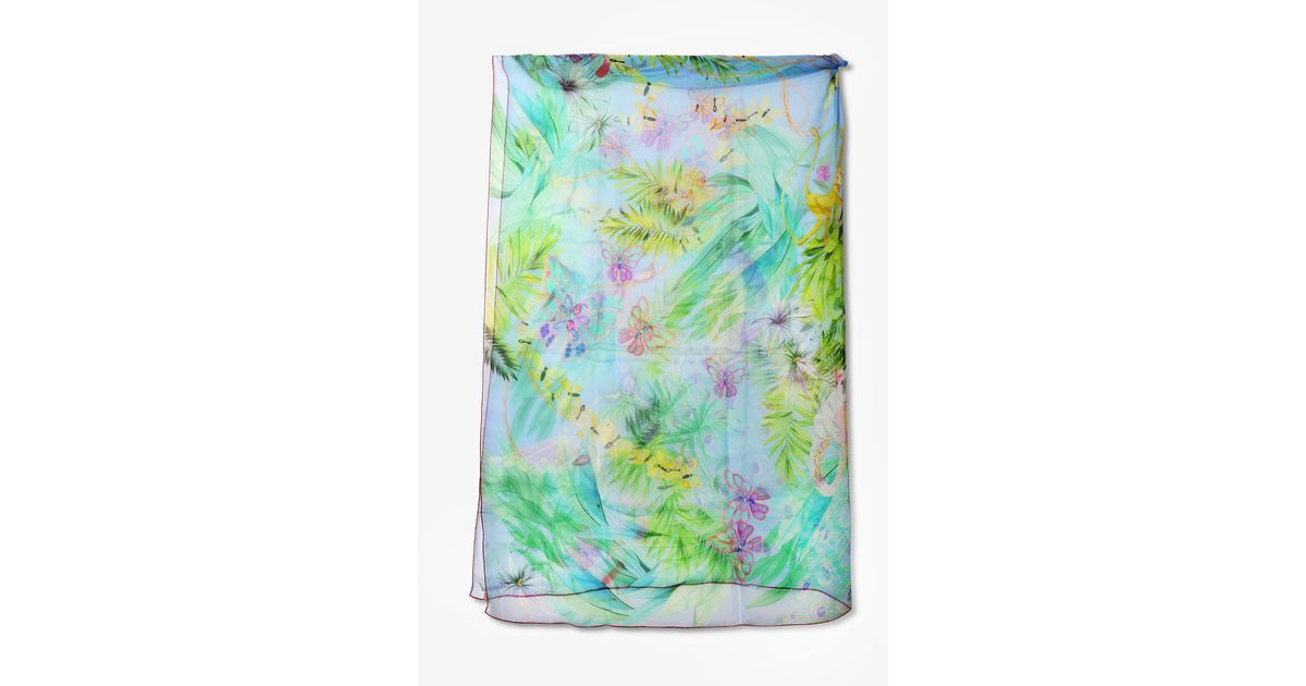 Chopard Animal World Organic Silk Chiffon Stole 95005-0472 in Green | Lyst