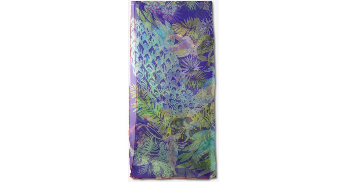Chopard Animal World And Organic Silk Chiffon Stole 95005-0470 in Blue ...