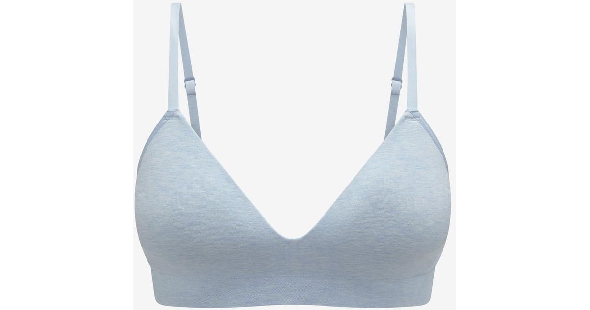 Thirdlove Seamless Stretch Cotton Wireless Bra in Blue | Lyst