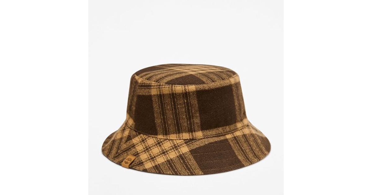 Timberland Reversible Plaid Bucket Hat For in Brown | Lyst UK