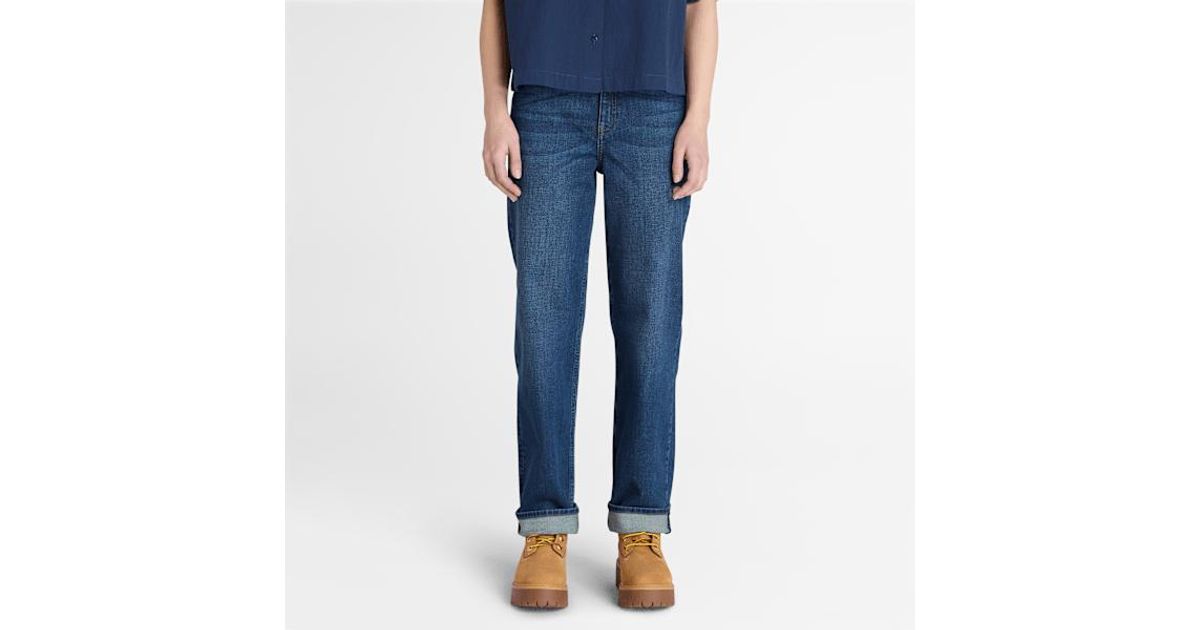 Timberland Straight-Fit Denim Trousers in Blue | Lyst UK