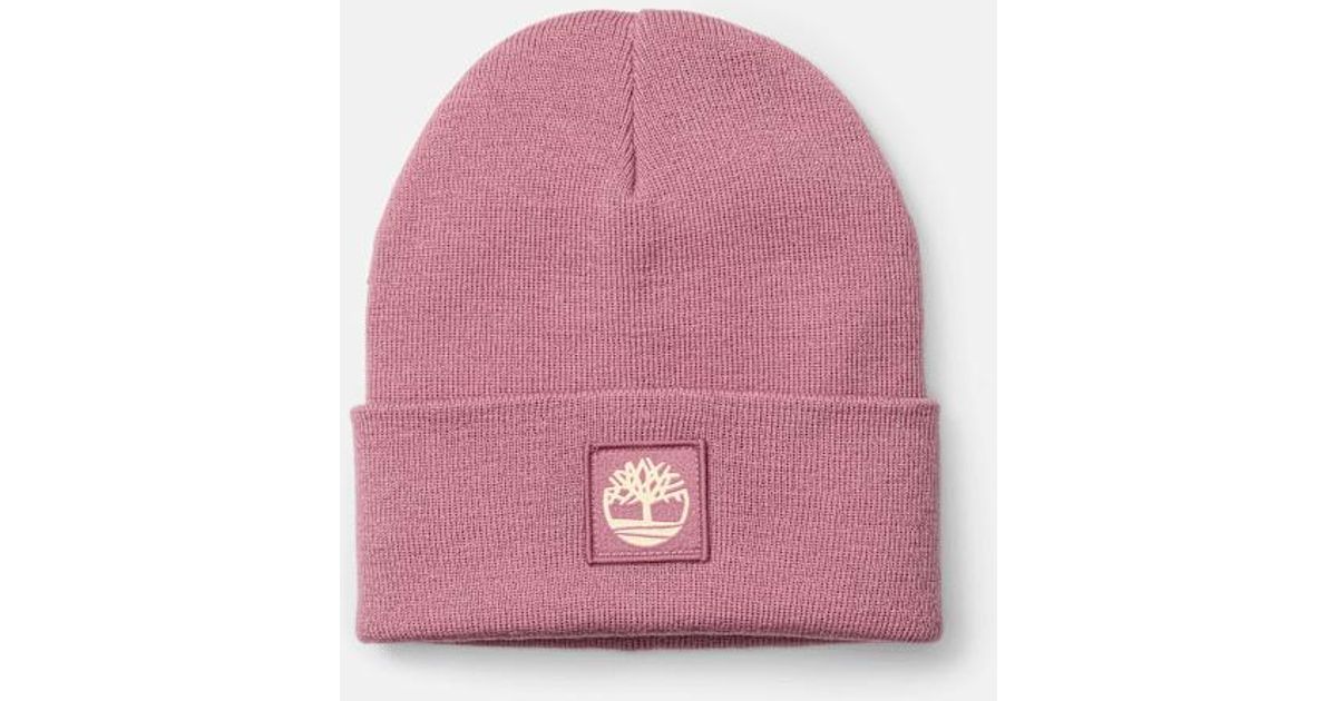 Timberland Tonal Patch Beanie In Pink, Pink | Lyst UK