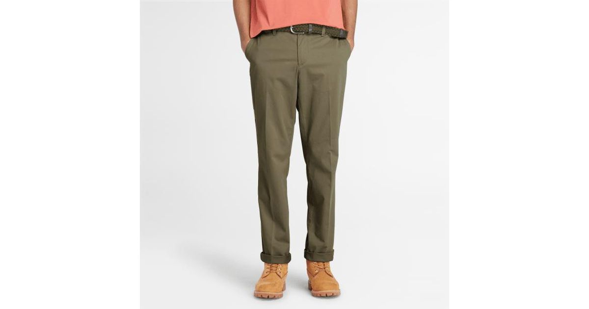 Timberland Claremont Twill Chino Straight Trouser For in Green for Men ...