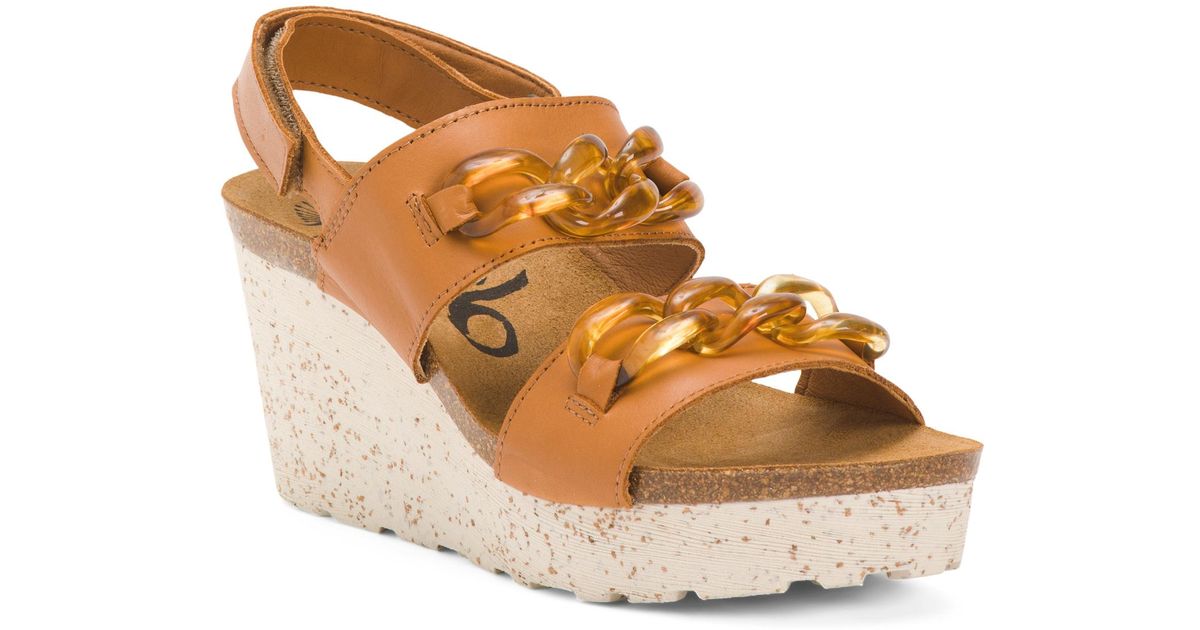TJ Maxx Leather Fair Isle Wedge Sandals For in Brown | Lyst