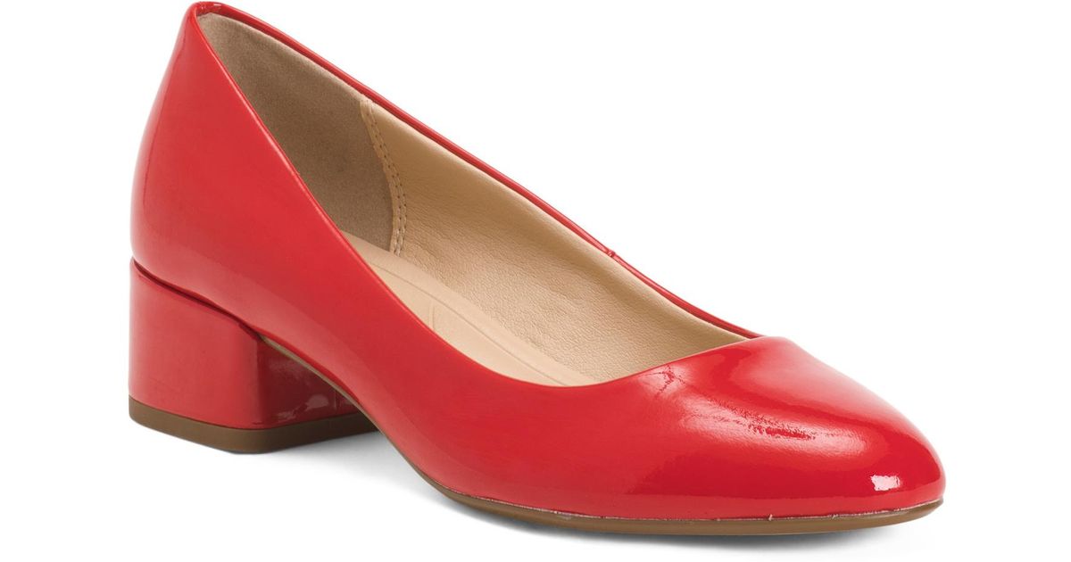 TJ Maxx Leather Almond Toe Pumps For in Red | Lyst