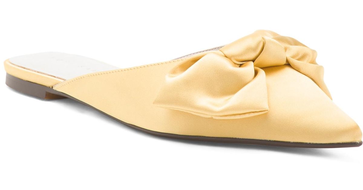 TJ Maxx Clara Bow Slides For Leather in Metallic | Lyst