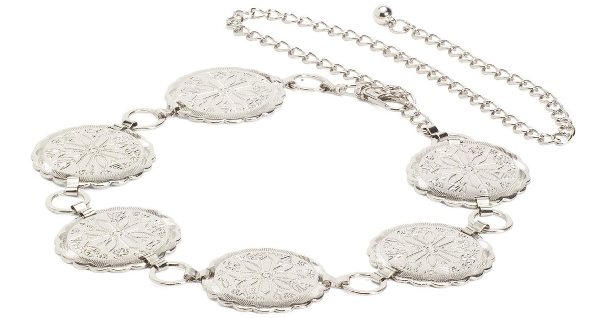 TJ Maxx Sandollar Chain Belt in White | Lyst