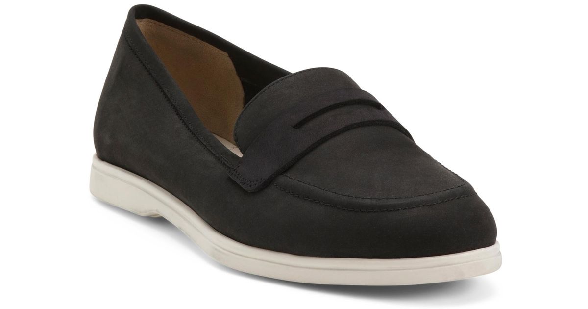 TJ Maxx Nubuck Leather Rapallo Penny Loafers For in Black | Lyst