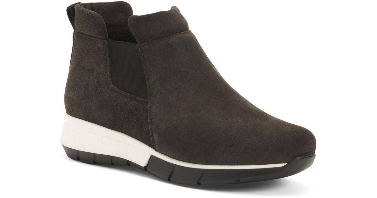 TJ Maxx Suede Nikki Oiled Waterproof Sneaker Boots For in Black | Lyst