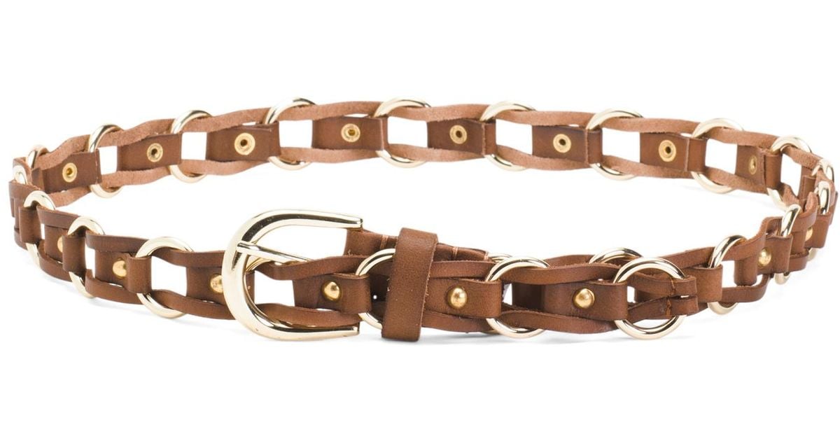 TJ Maxx Leather Metal Chained Belt, Leather in White | Lyst