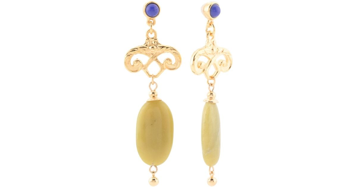 TJ Maxx Plated And Lapis Stone Earrings in White | Lyst