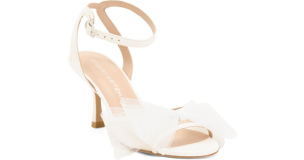 TJ Maxx Leather Blushing Bow 75 Heeled Sandals For in White | Lyst