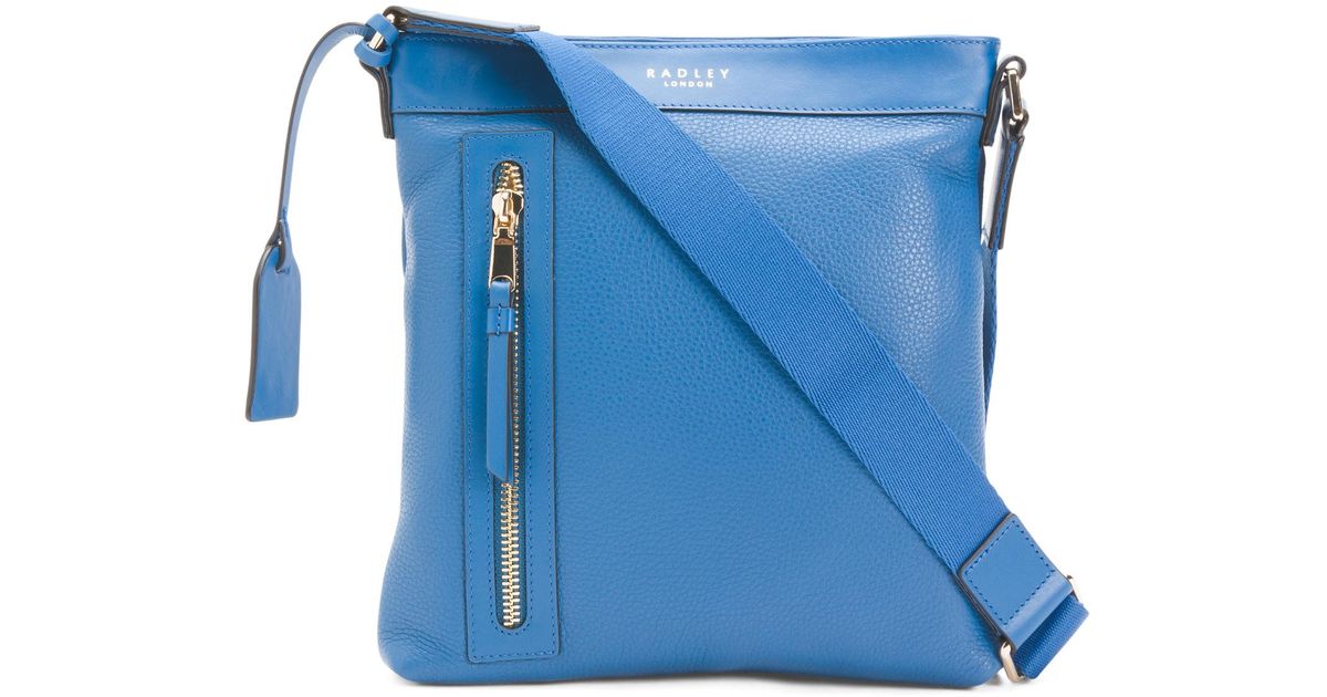 TJ Maxx Leather Small Zip Top Crossbody, Leather in Blue | Lyst