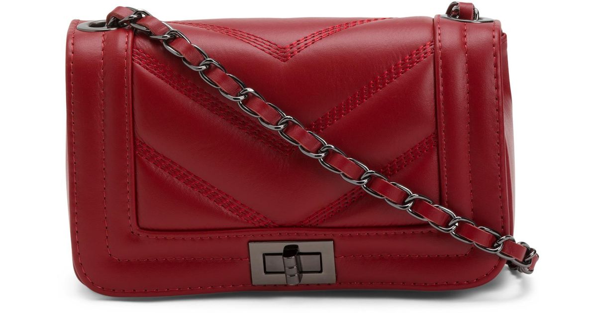 TJ Maxx Leather Quilted Crossbody in Red | Lyst
